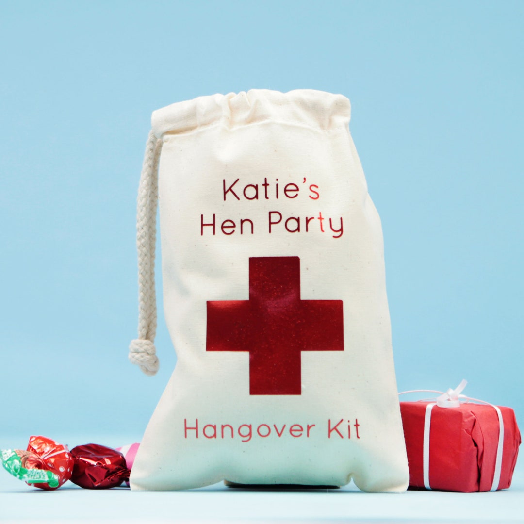 Personalised Foil Hangover Kit - Recovery Bag Hen Party Kit Birthday ...