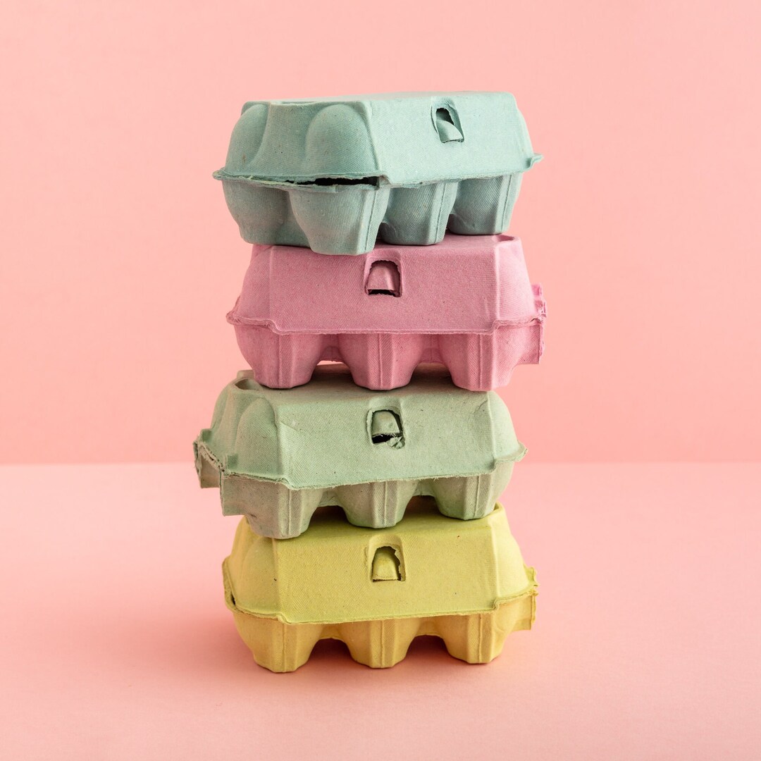 Colourful Egg Boxes - 4 Pack - Easter Egg Decorations Farm Theme Favour ...