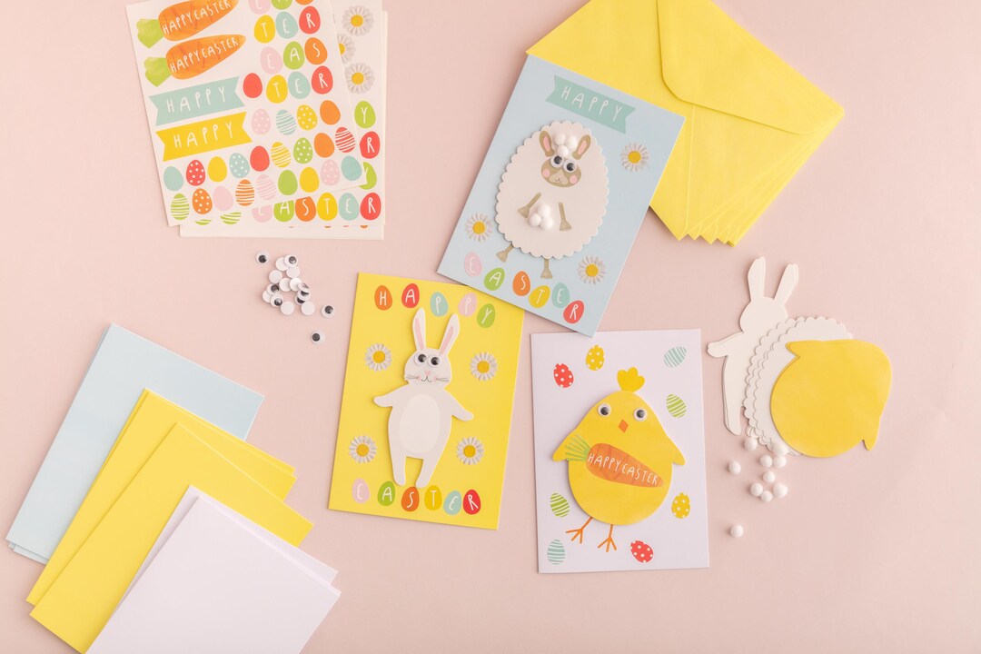 Easter Craft Card Kit - 12 Cards - DIY Easter Crafts Kids Activities ...