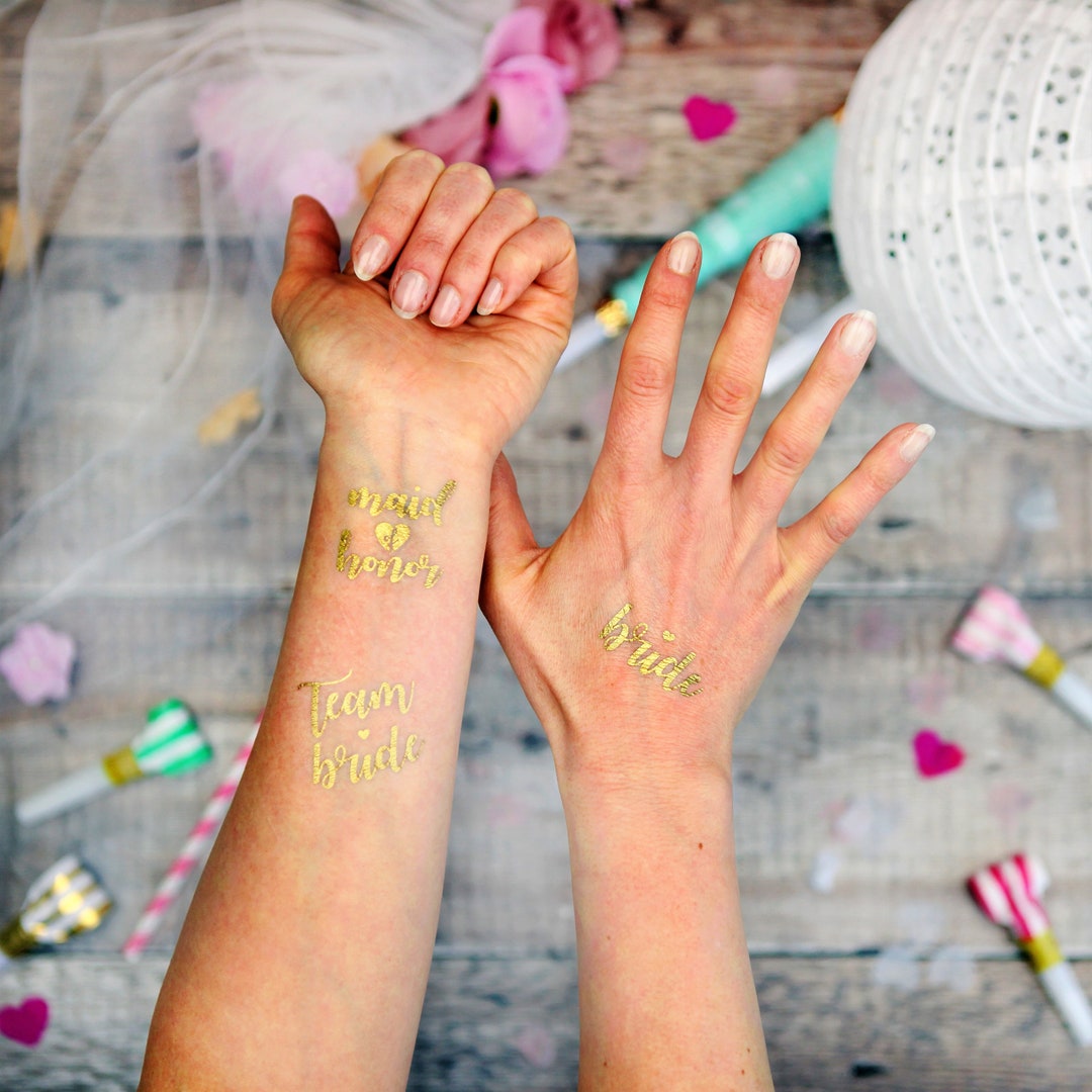 Gold Hen Party Tattoos - 13 Pack - Hen Do Decorations Bridal Shower ...