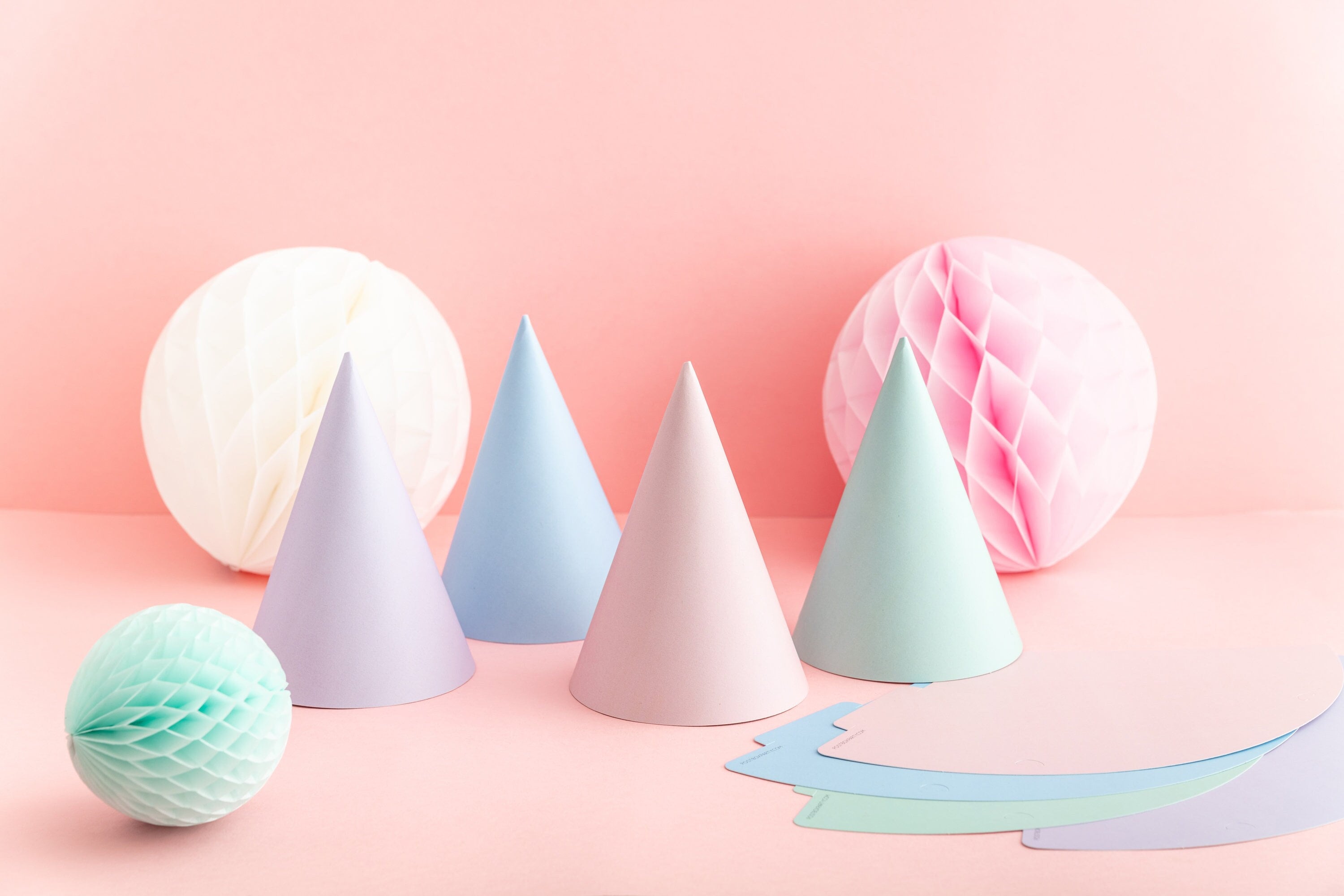 Pastel Party Hats 4 Pack Flat Pack Birthday Party Pastel - Etsy