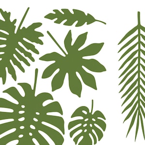 Green Tropical Leaf Decorations - 21 Pack - Green Table Decorations ...