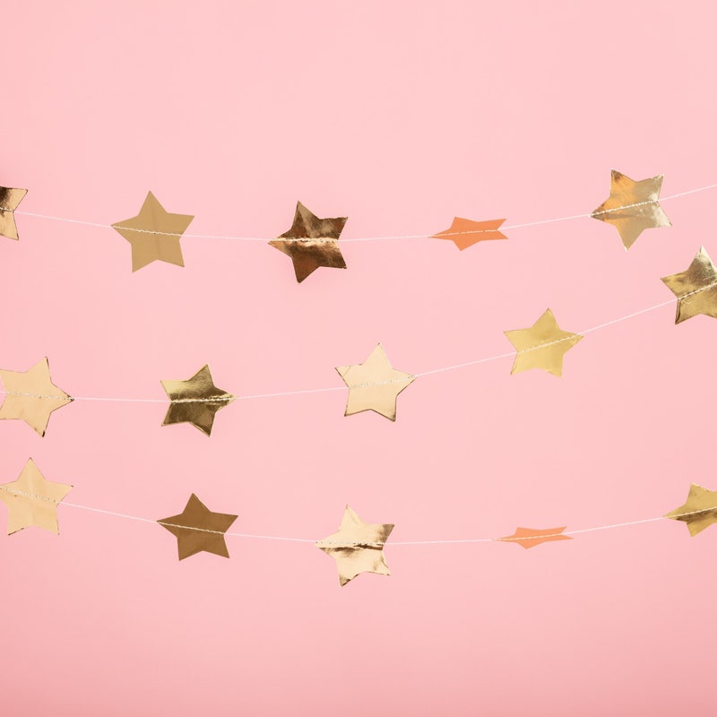 Gold Star Garland - Etsy