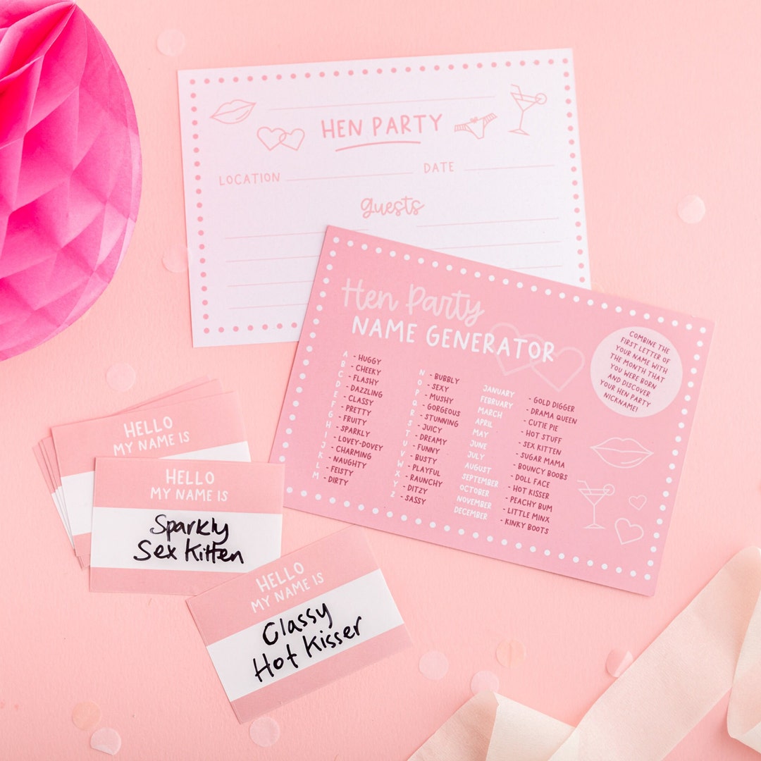 Downloadable Hen Party Name Game Pink Hen Party Games Funny - Etsy