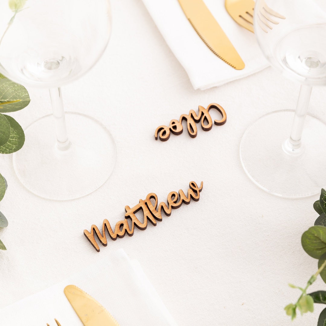 Personalised Wooden Wedding Place Names - Rustic Theme Wedding Table ...