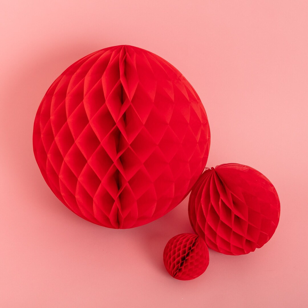 Red Honeycomb Decorations - Red Birthday Party Decorations Paper ...