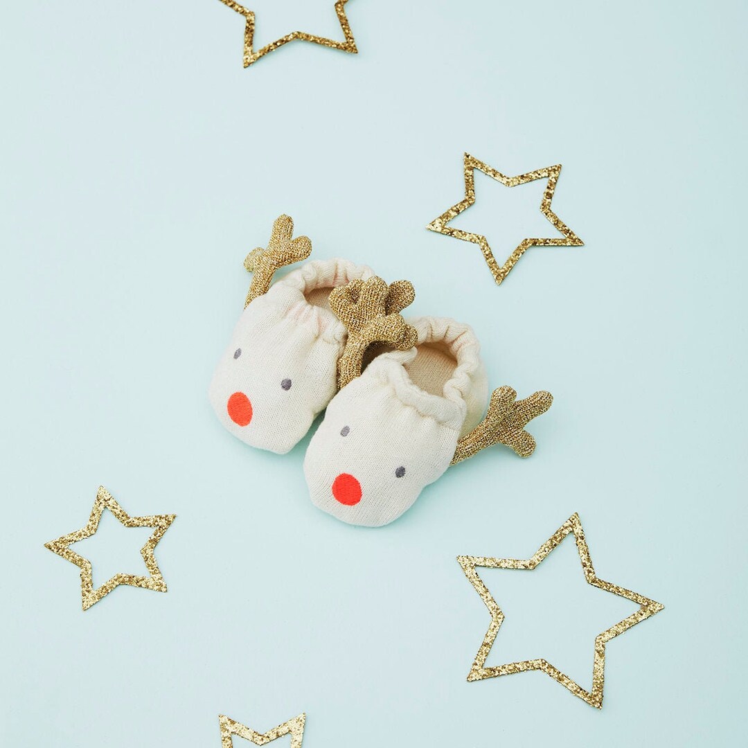 Reindeer Baby Booties - First Christmas Gifts for Babies 1st Christmas ...