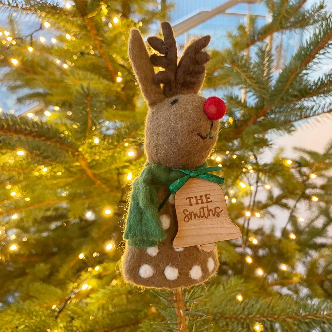 Rudolph Christmas Tree Topper - Personalised Felt Christmas Tree Topper ...