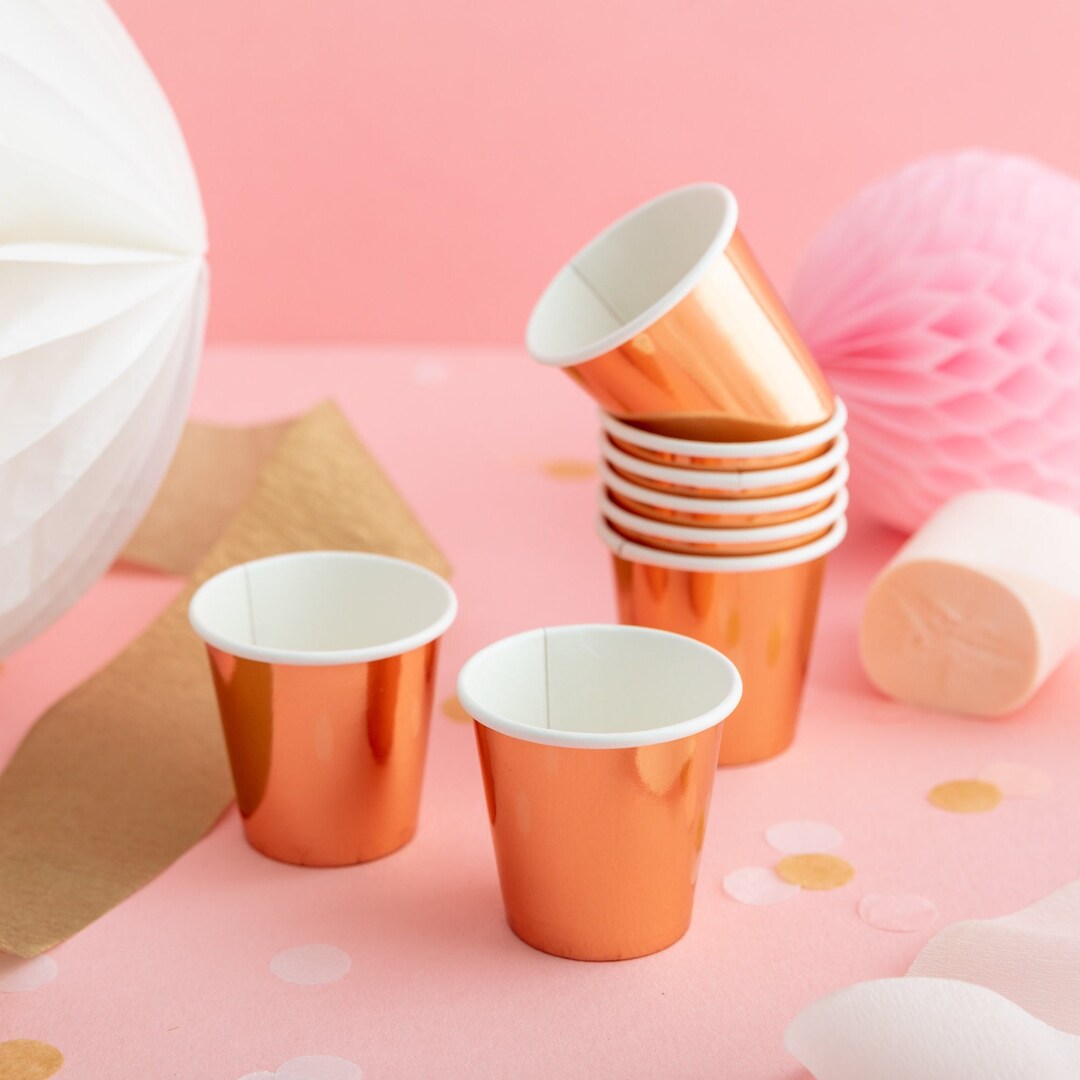 Copper Metallic Shot Cups - 8 Pack - Copper Theme Birthday Party Shot ...