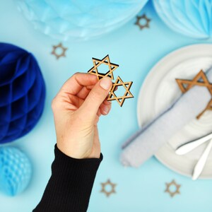 Hanukkah Star of David Wooden Table Decorations - Rustic Wood Table ...