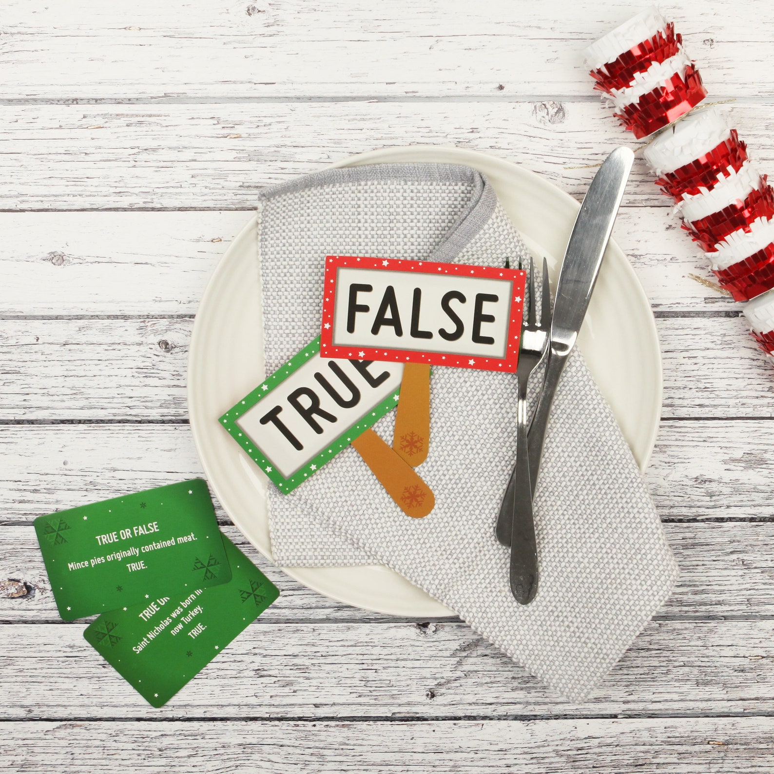 Christmas True or False Game Festive Themed Family Games Festive Table ...