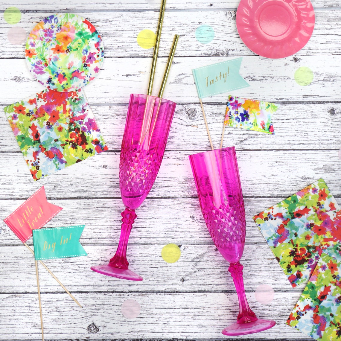 Floral Fiesta Cake Toppers 24 Pack Birthday Cake Topper | Etsy UK