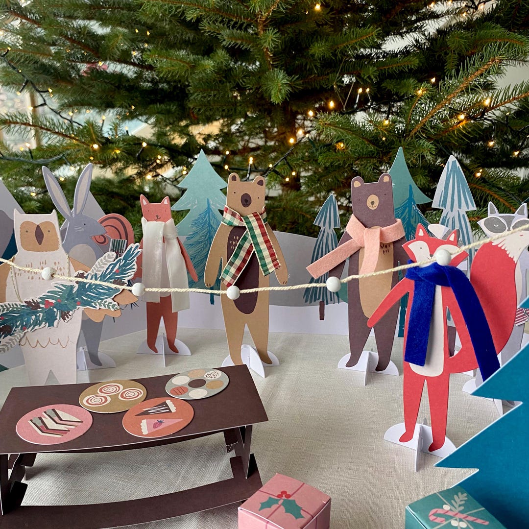 Woodland Paper Play Advent Calendar - Christmas Countdown for Family ...