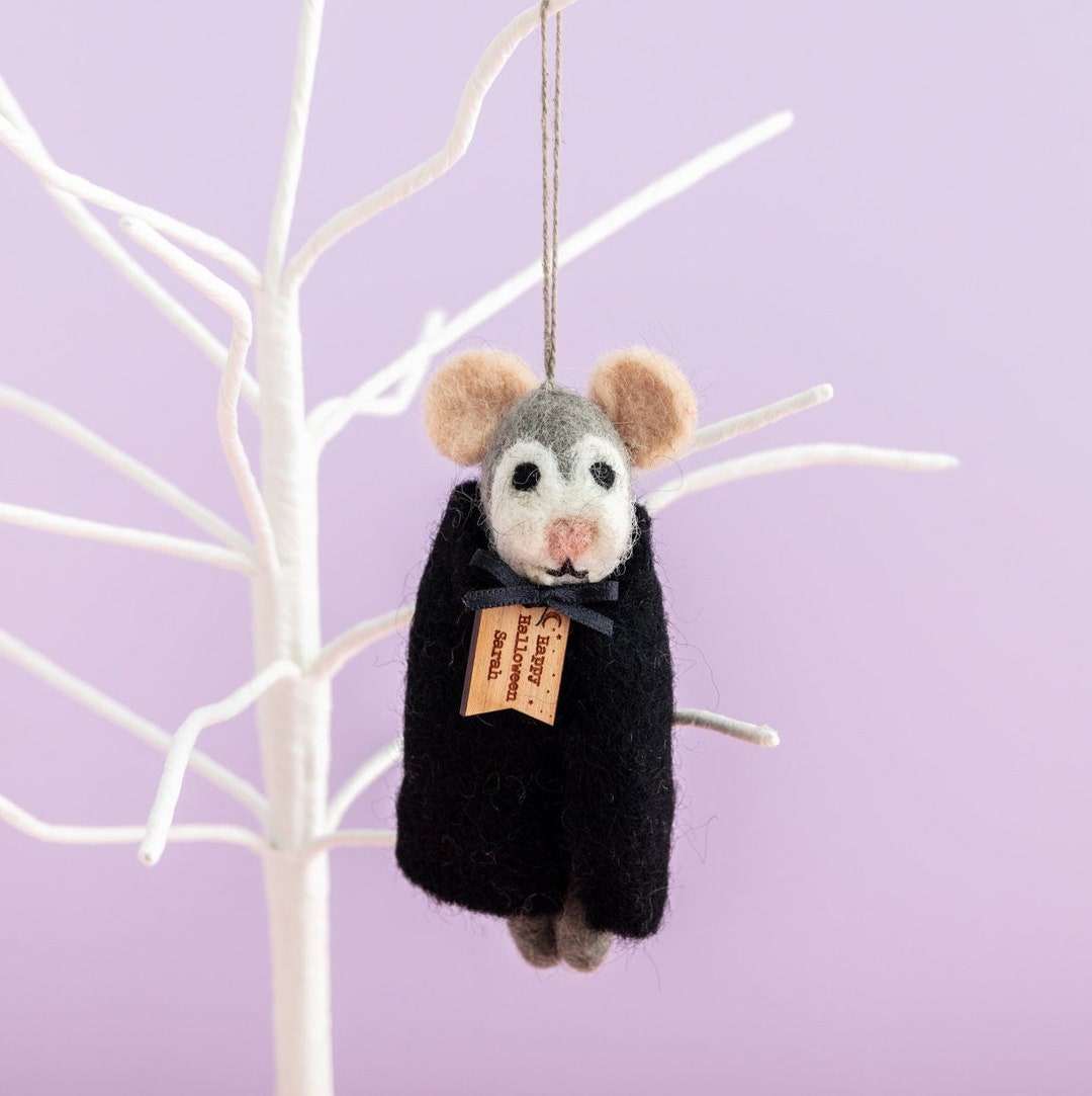 Felt Vampire Mouse Hanging Decoration - Personalised Halloween Gift ...