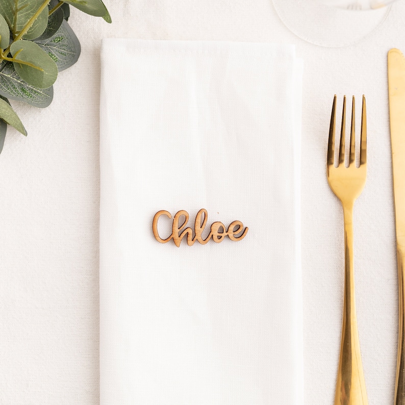 Wooden Place Names - Wedding Table Settings Dinner Party Place Settings ...