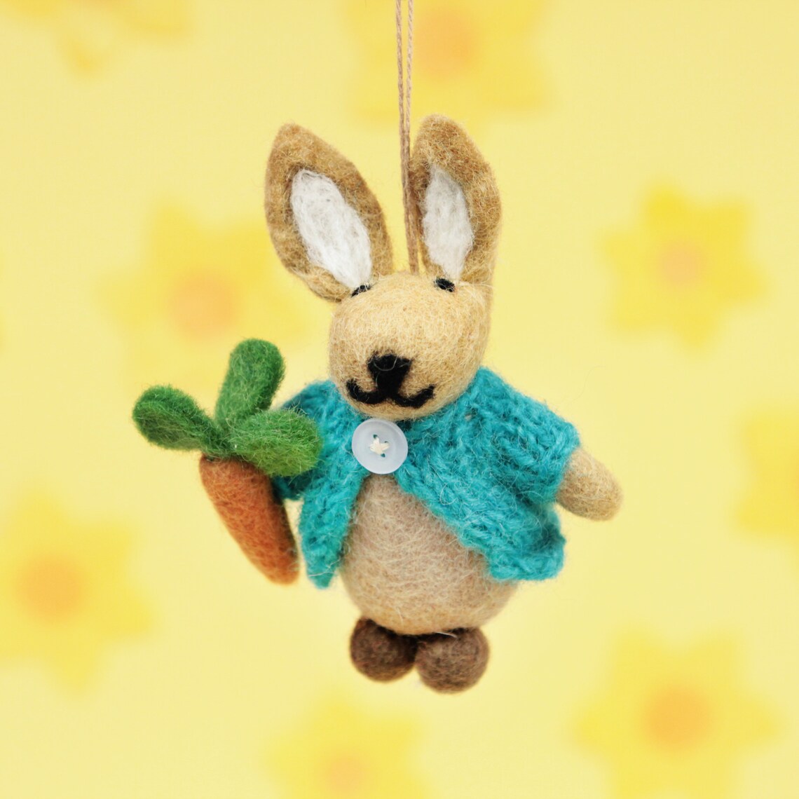 Personalised Felt Rabbit Decoration Hanging Felt Bunny | Etsy