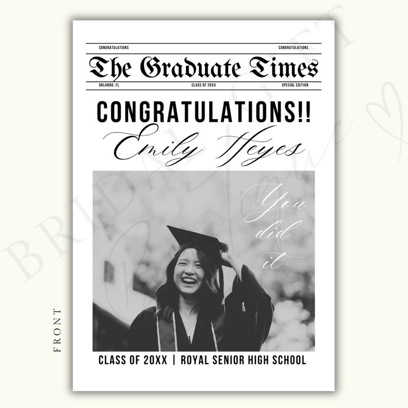 Abitur Zeitungsvorlage, bearbeitbare Canva graduiertenzeitung ...