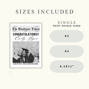 Graduation Newspaper Template, Editable Canva Graduate Newspaper ...
