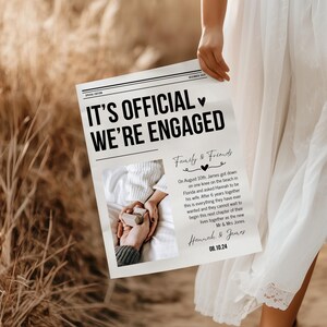 Wedding Engagement Newspaper Template, Bespoke Editable Canva Newspaper ...