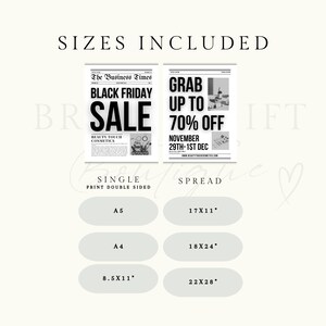 Black Friday Sale Newspaper Announcement Template, Customizable Black ...
