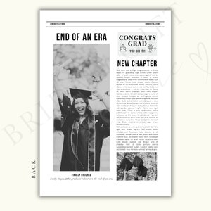 Graduation Newspaper Template, Editable Canva Graduate Newspaper ...