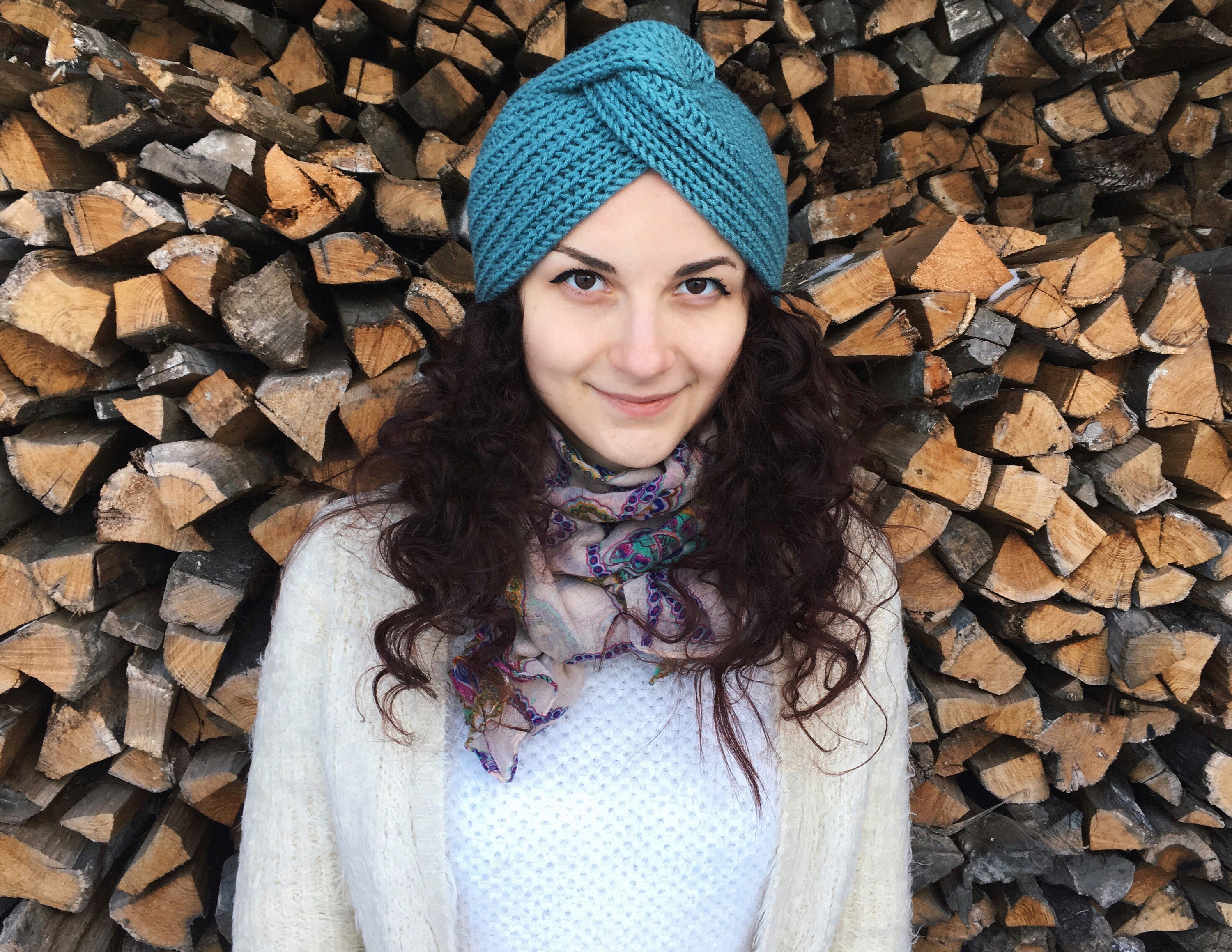 Knit Turban Hat for woman bonnet winter headband Mustard | Etsy