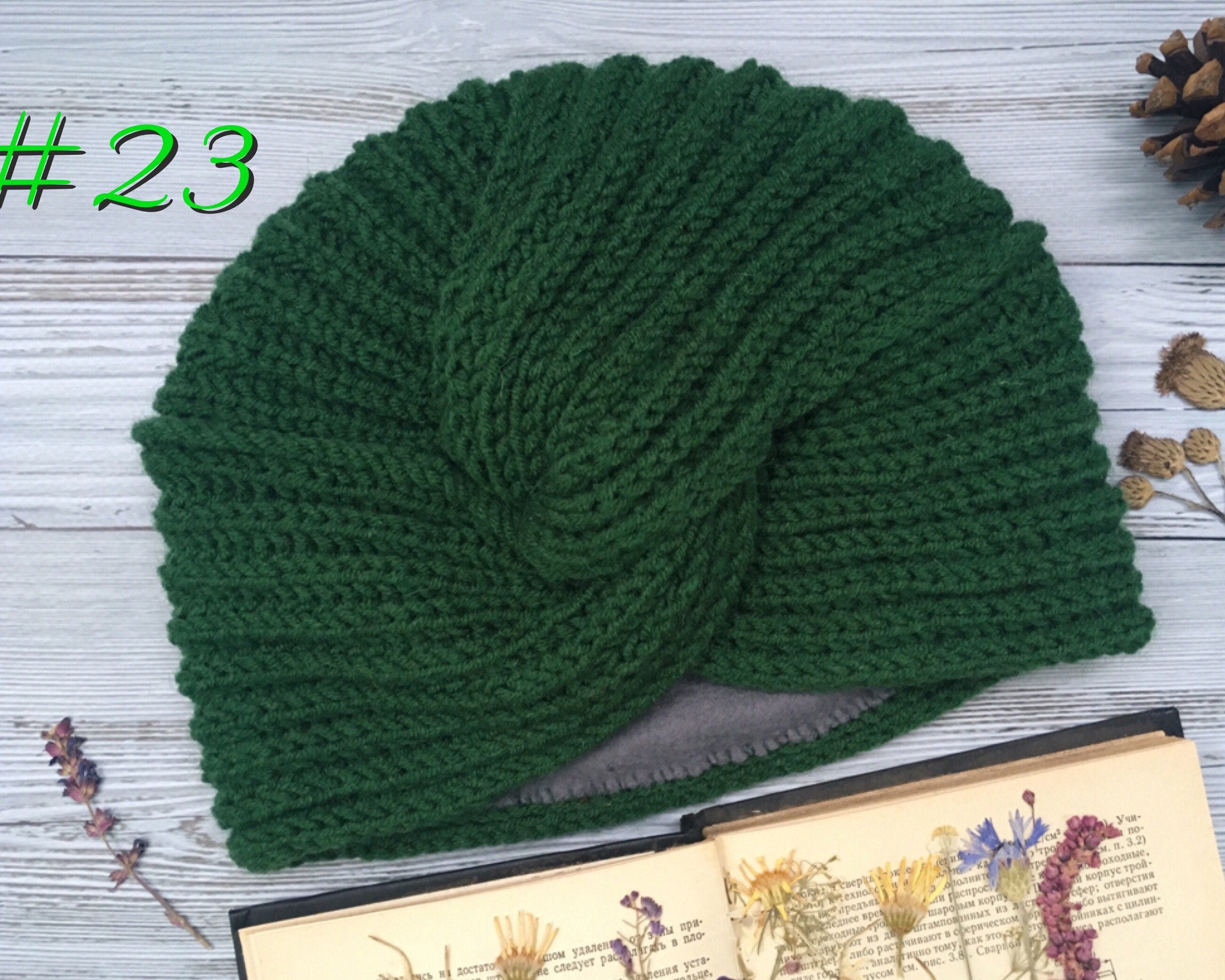 Turban Hat Fashion headwrap Knit headband Full Turban Hat | Etsy