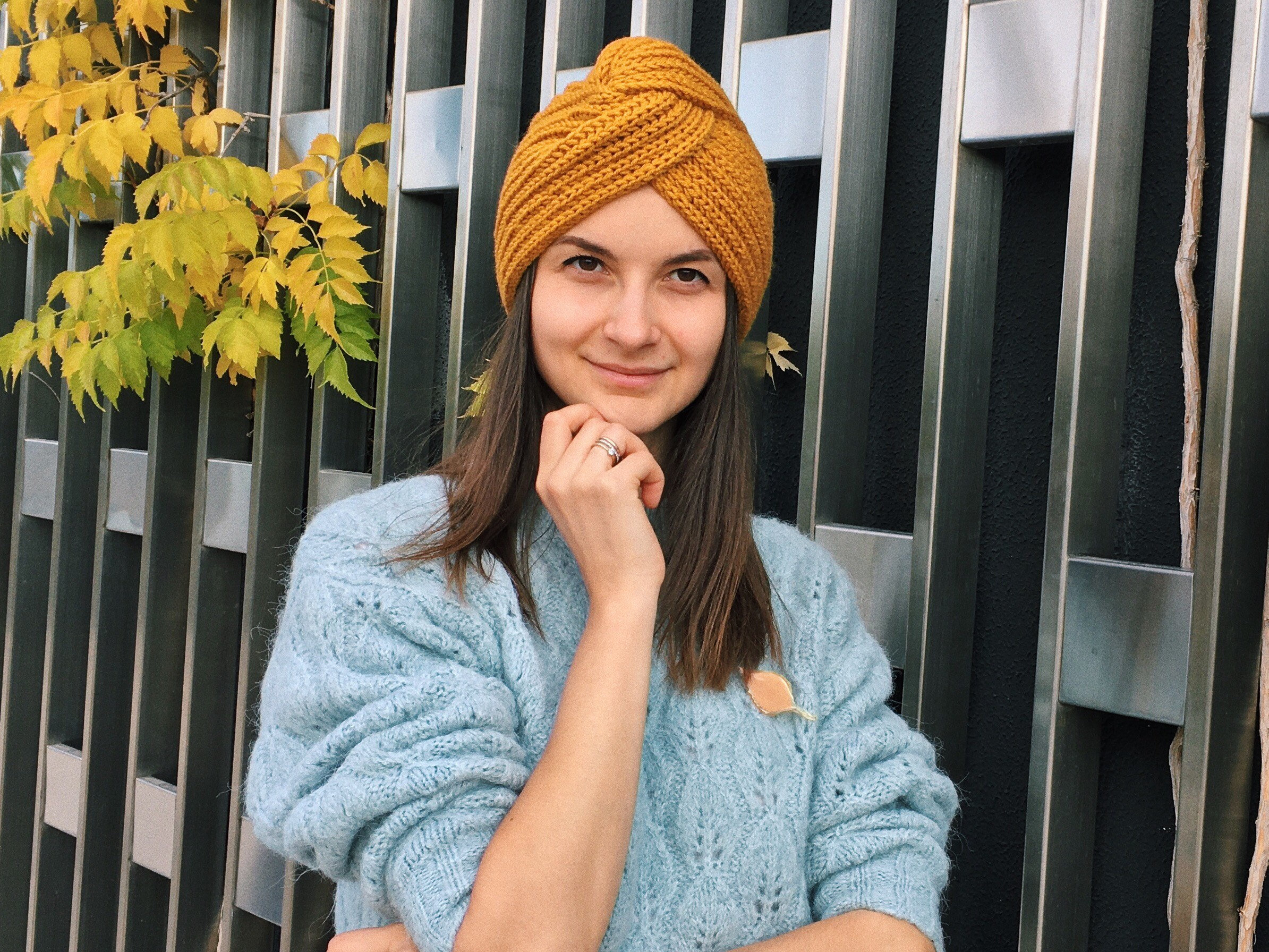 Knit Turban Hat for Woman Bonnet Winter Headband Mustard - Etsy