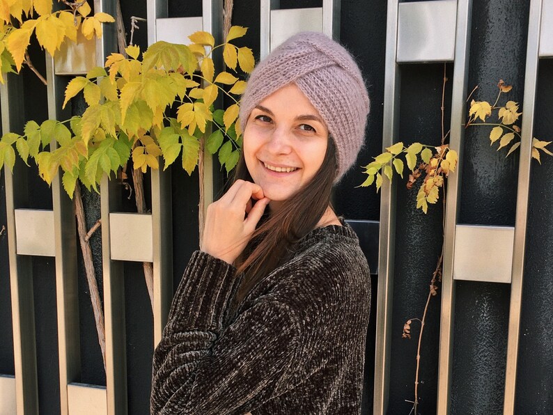 Knit Turban Fashion Turban Mohair Hat Full Turban Hat Woman Knit Hat ...