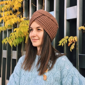 Knit Turban Hat for Woman Bonnet Winter Headband Mustard Fashion ...