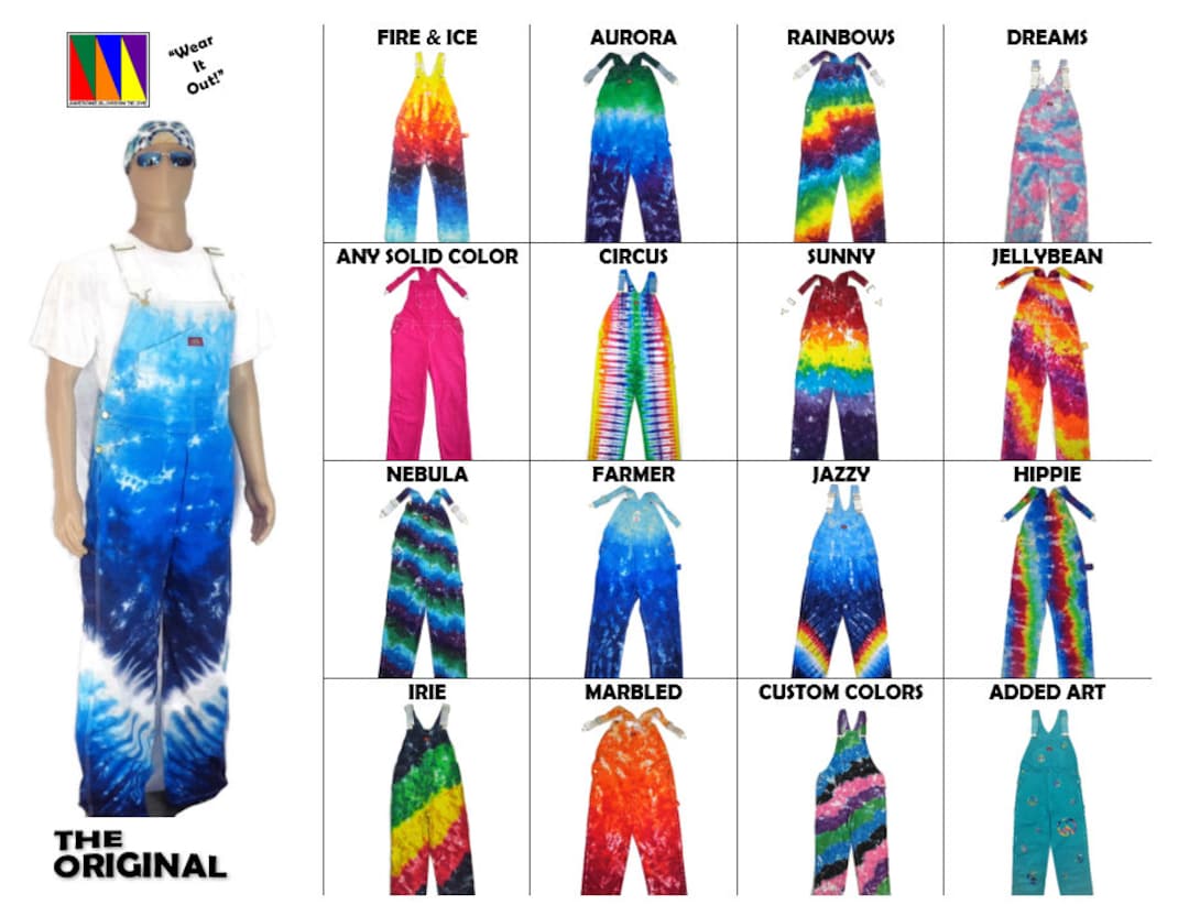 Custom Made Tie Dye Overalls - MADE TO ORDER (in 2 Weeks) *you Choose ...
