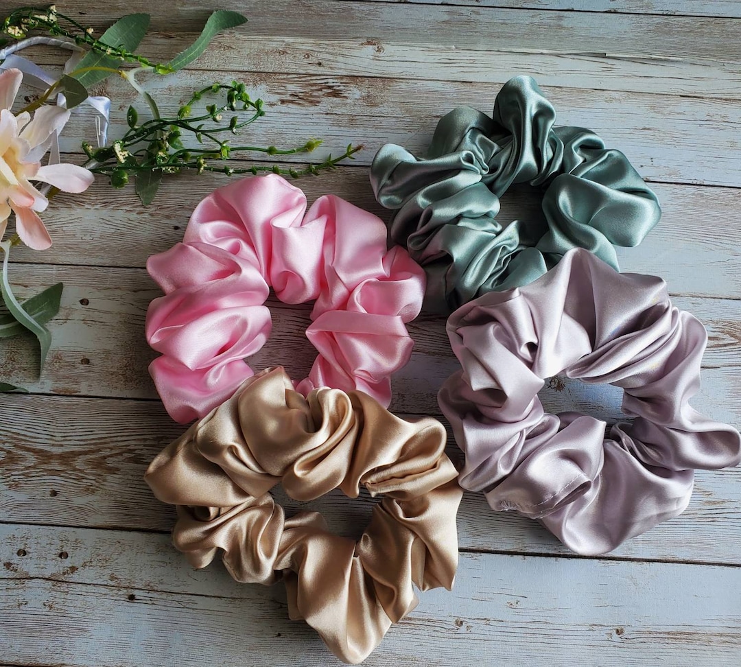 Huge Satin Hair Tie. Pastel Colors Hair Scrunchies Womens Hair ...