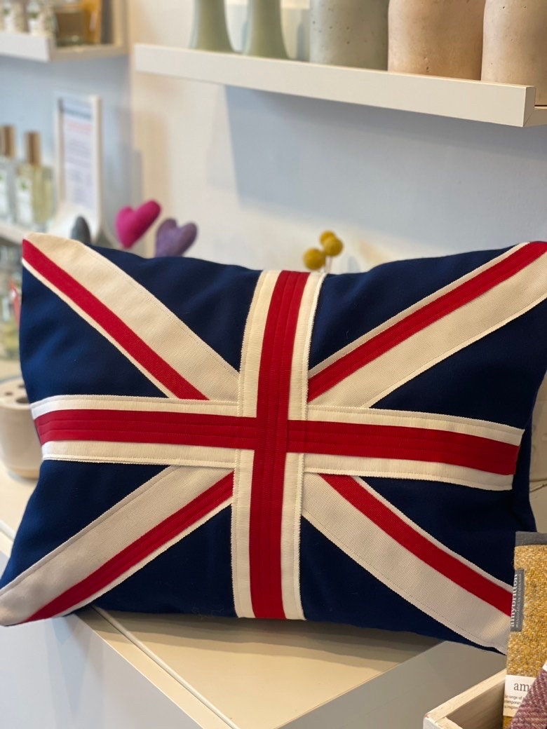 Abraham Moon Union Jack Cushion traditional Blue - Etsy