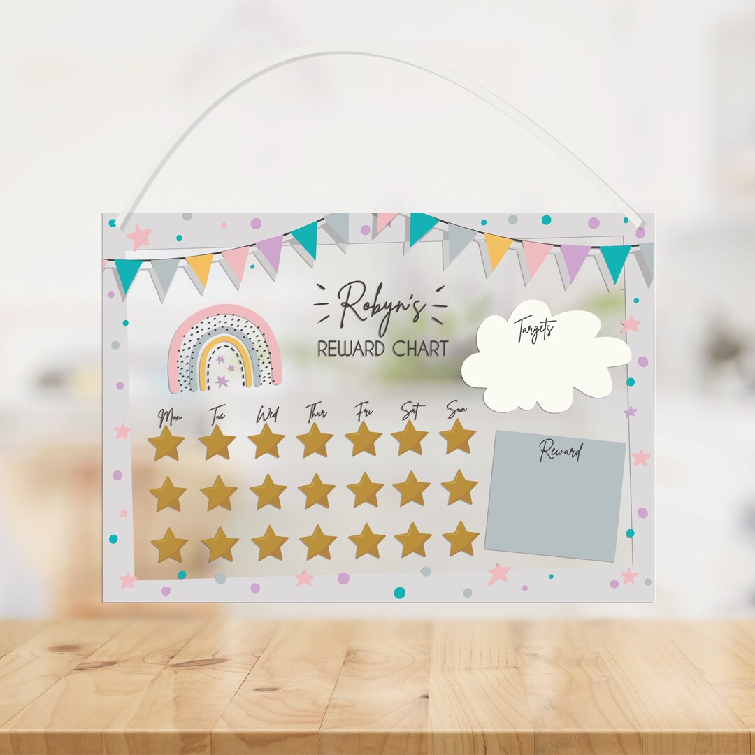 Wipeable Perspex Reward Chart: Rainbow Chore & Behavior Tracker - Etsy UK