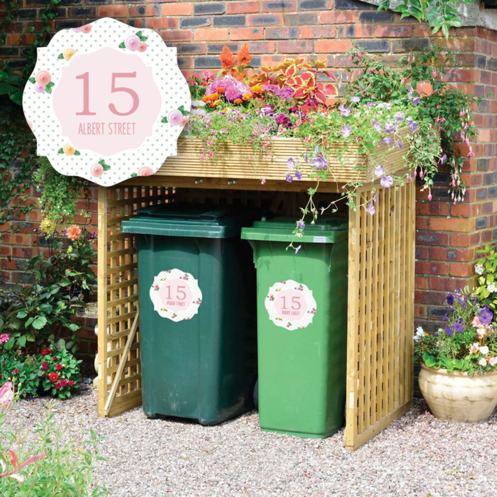 Set of 3 or 4 Personalised Wheelie Bin Stickers Waste Bin - Etsy UK