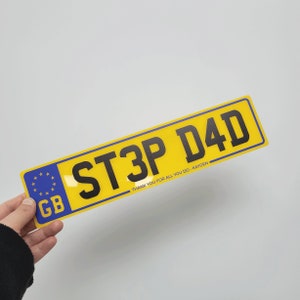 Personalised Pretend Number Plate Plaque -best Dad, Top Grandpa, Top ...