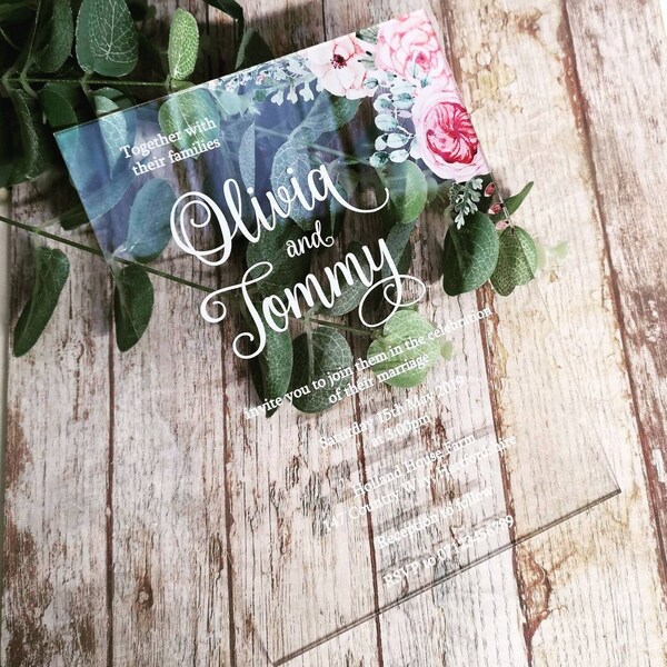 Acrylic Wedding Invitations - Etsy UK