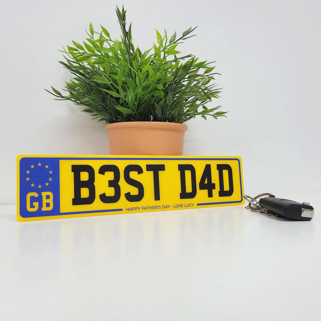 Personalised Pretend Number Plate Plaque -best Dad, Top Grandpa, Top ...