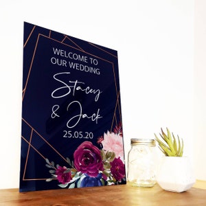 Gorgeous Blue Perspex Wedding Welcome Signs Welcome to Our - Etsy UK