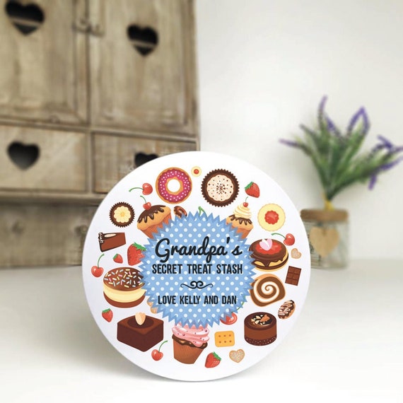 Personalised Biscuit Tin Secret Stash Gift Idea Cake Pink - Etsy UK