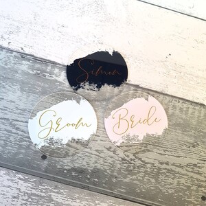 Personalised Circular Perspex Paint Splash Place Names Clear Acrylic ...