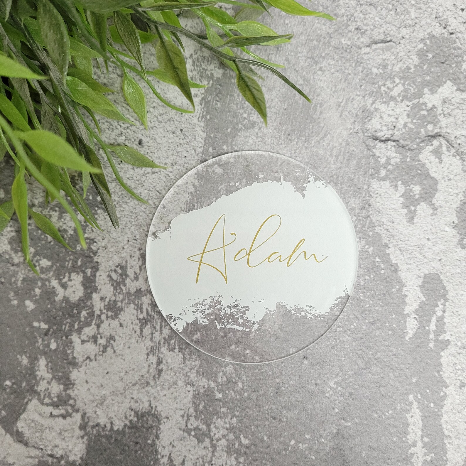 Personalised Circular Perspex Paint Splash Place Names Clear - Etsy