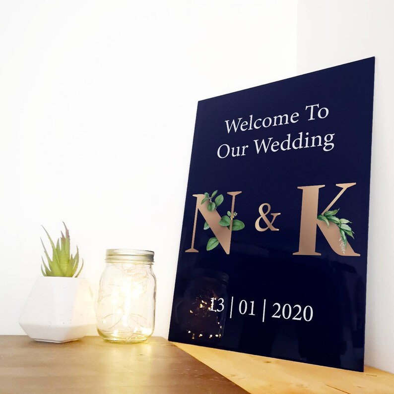 Gorgeous Blue Perspex Wedding Welcome Signs Welcome To Our | Etsy