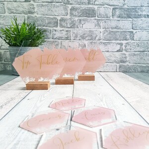 Personalised Hexagon Perspex Paint Splash Table Numbers - Etsy