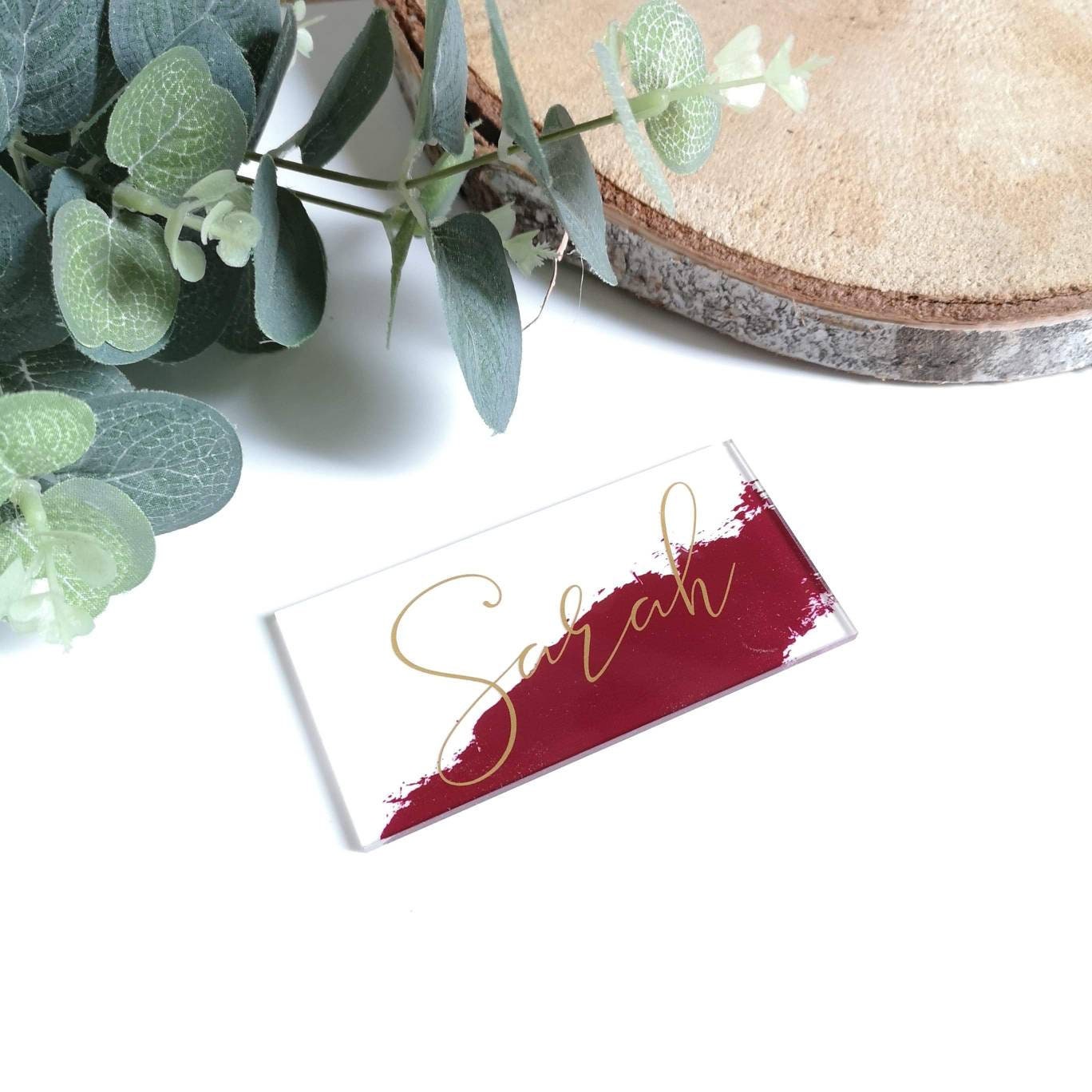 Personalised rectangular perspex paint splash place names | Etsy