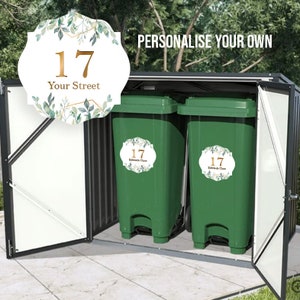 Set of 3 or 4 Personalised Wheelie Bin Stickers Waste Bin Stickers ...
