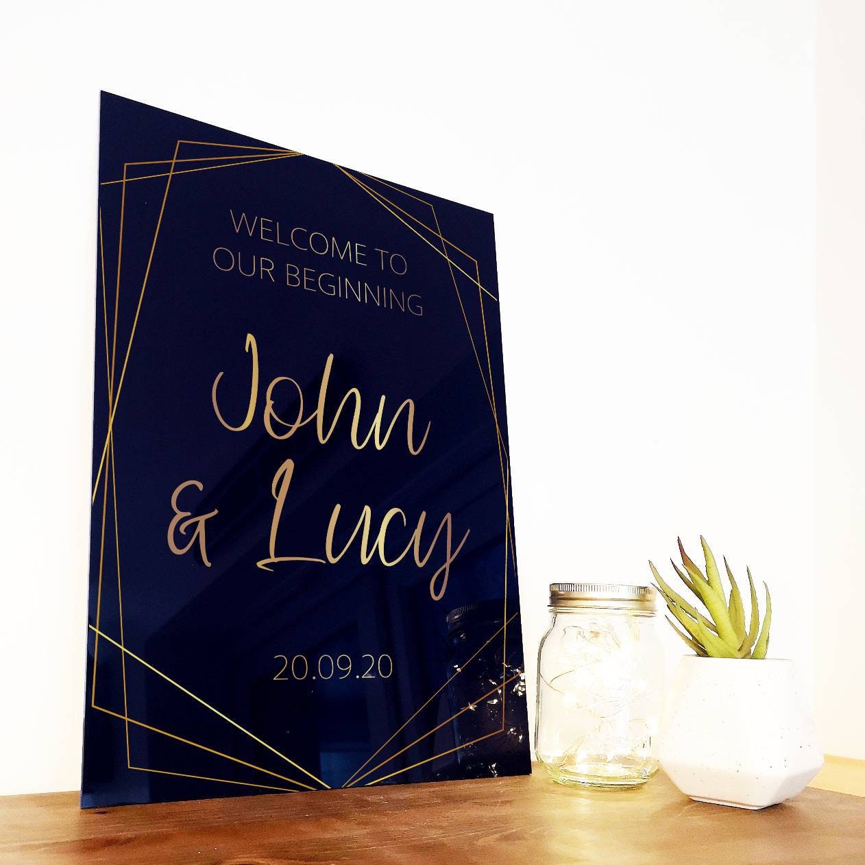 Gorgeous Blue Perspex Wedding Welcome Signs Welcome To Our | Etsy