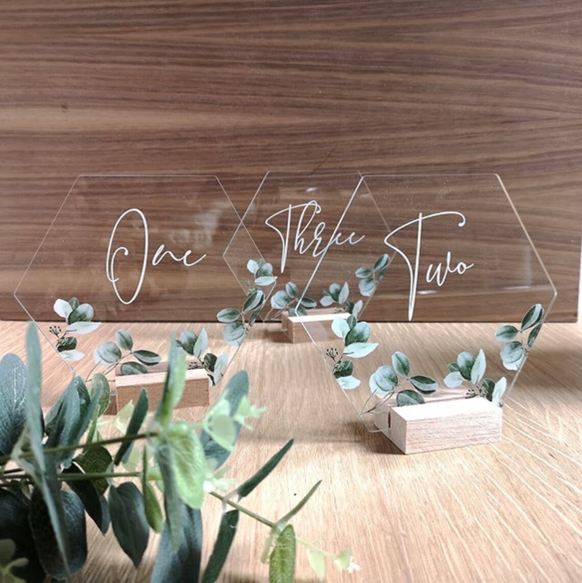 Personalised Printed Hexagon Perspex Wedding Table Numbers - Etsy UK