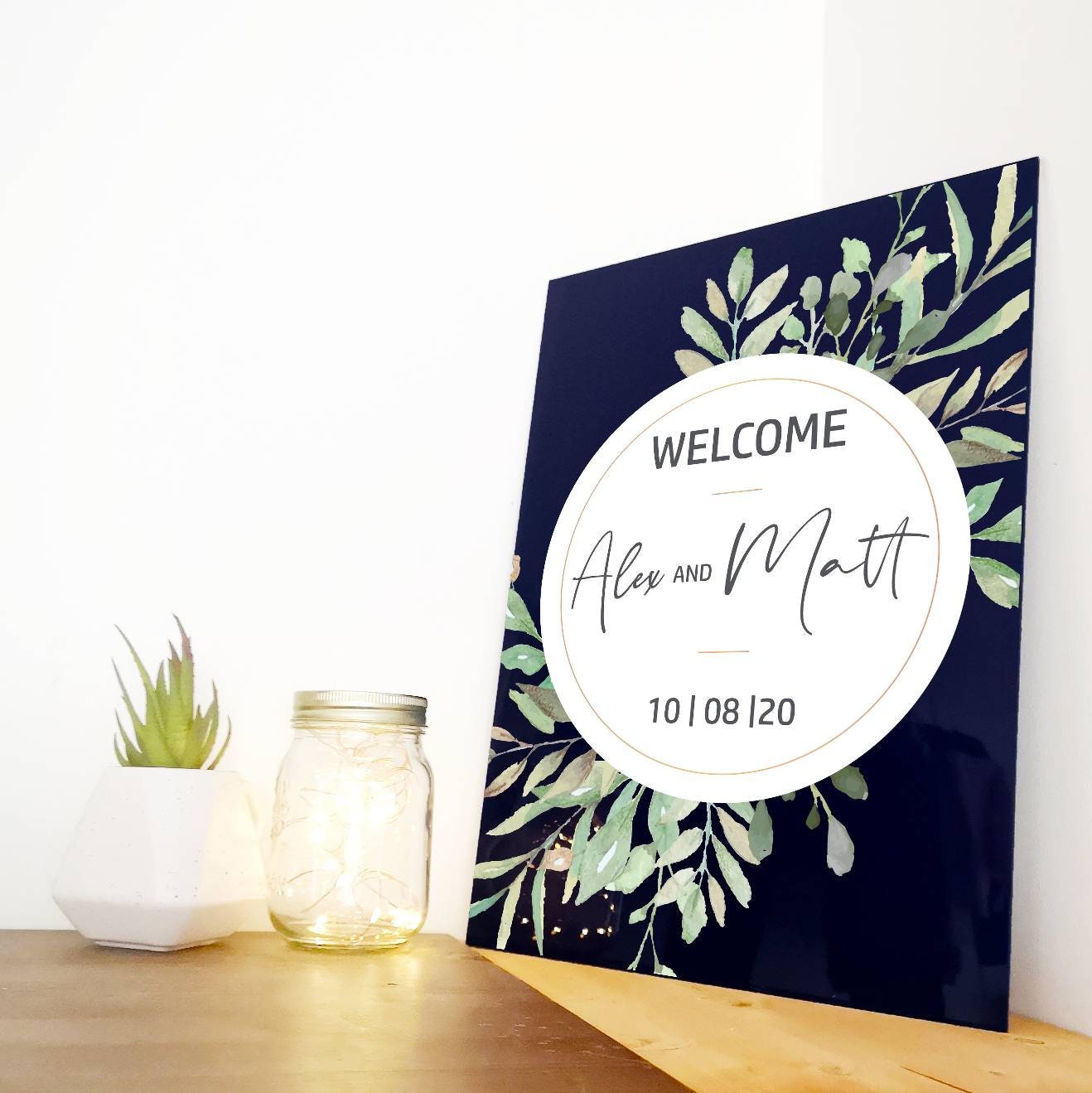 Gorgeous Blue Perspex Wedding Welcome Signs Welcome To Our | Etsy