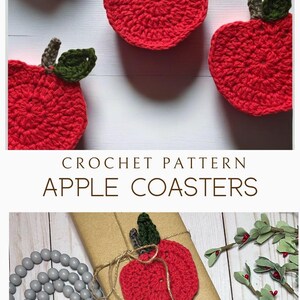Apple Crochet Coaster Pattern: Beginner-friendly Video Tutorial (PDF ...